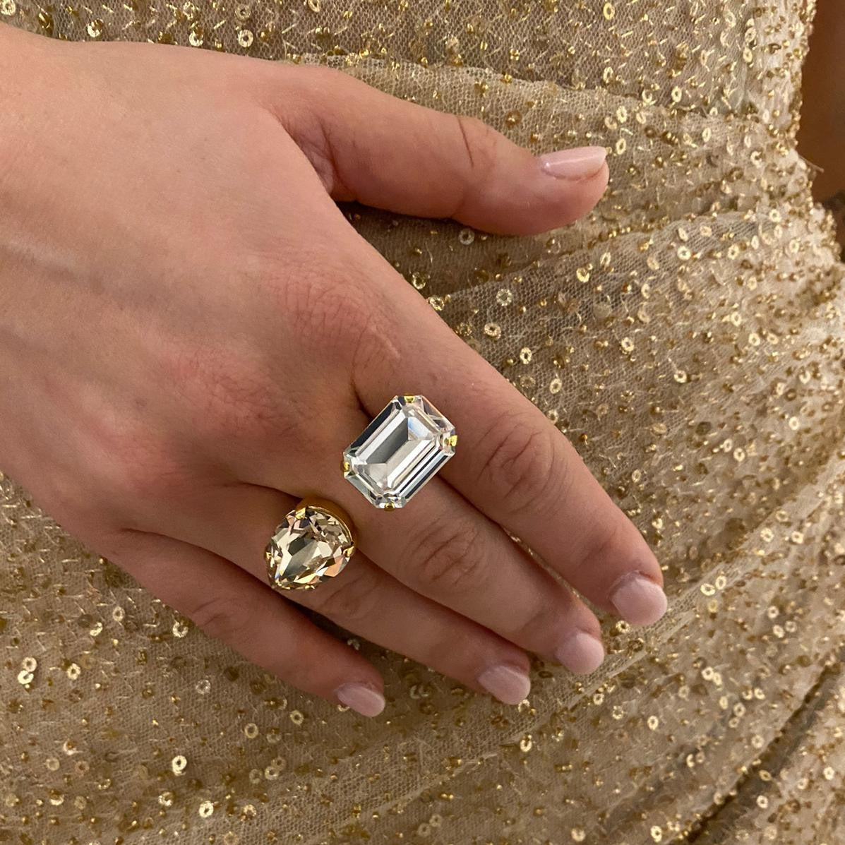 Elly Ring - Light Silk and Crystal – Ronza George Jewellery