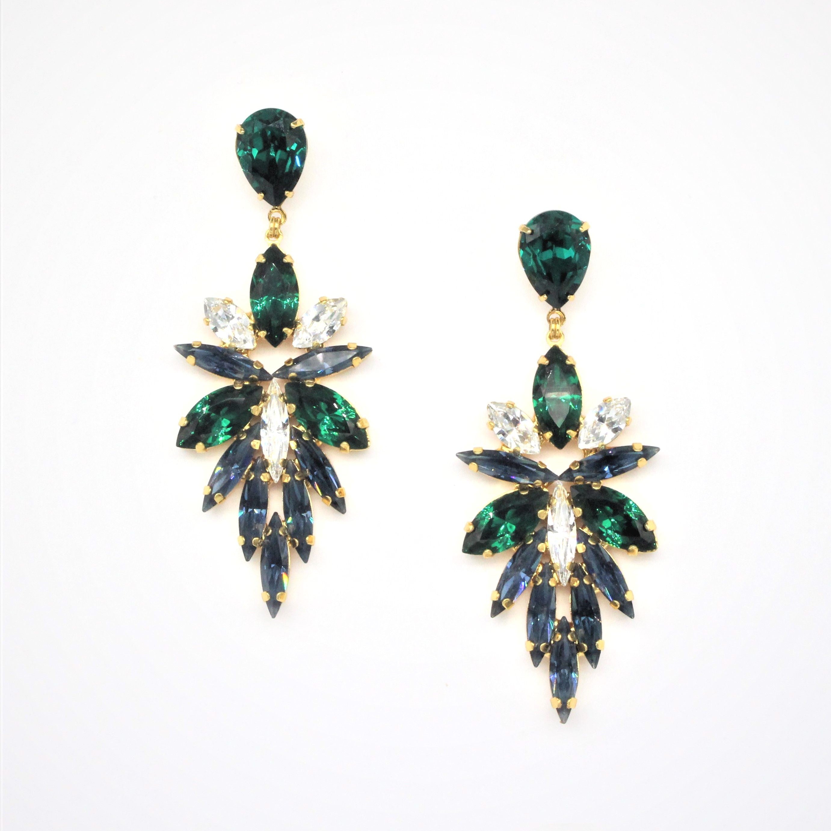 Sephora Statement Drops - Emerald Green and Navy Blue Earrings – Ronza ...
